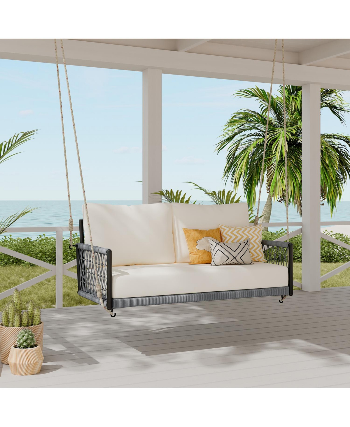 Click here for Streamdale Charming Iron-Framed Patio Swing Sofa w... prices