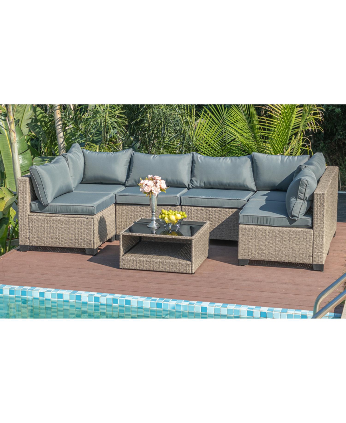 Click here for Streamdale Furniture 7-Piece Wicker Patio Conversa... prices