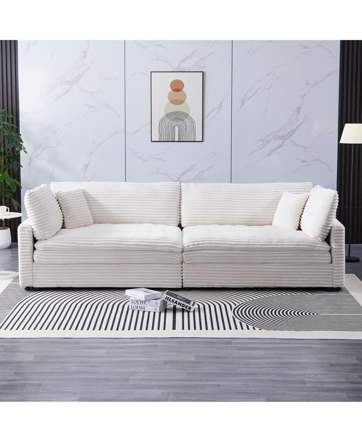 Click here for Streamdale Furniture Beige Corduroy Sofa with Pill... prices