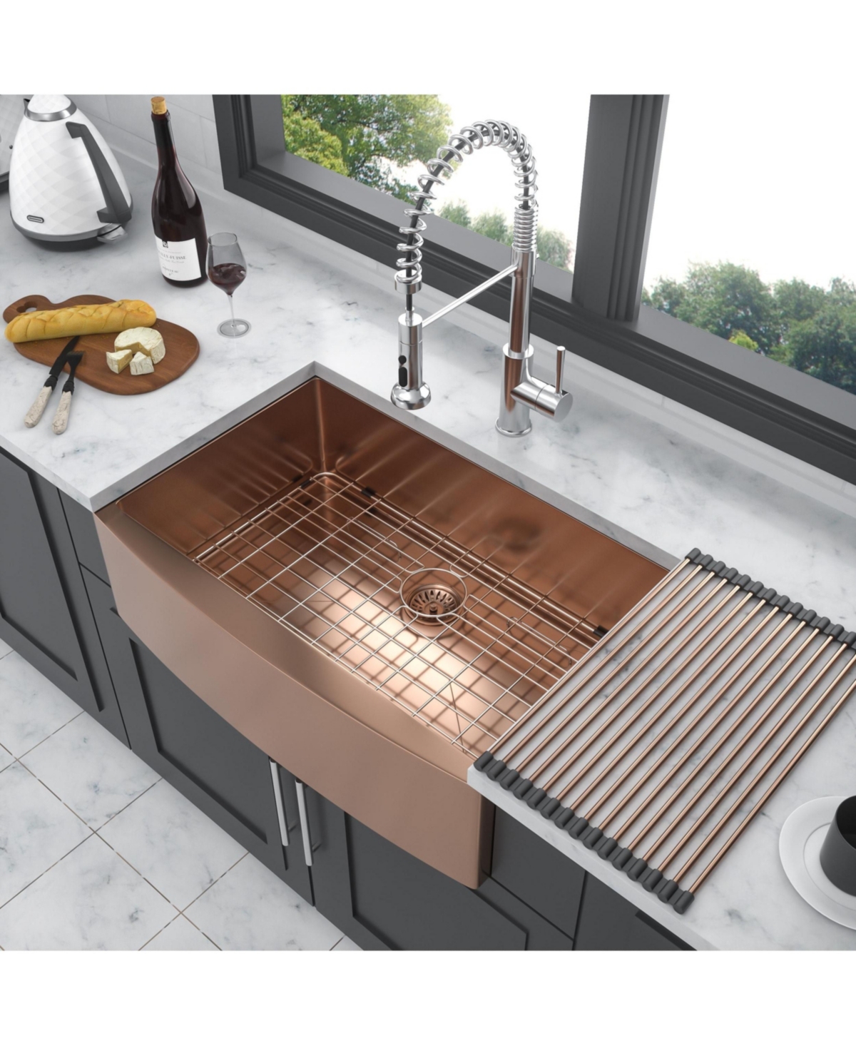 Click here for Flynama 36" Rose Gold Farmhouse Apron Front K... prices