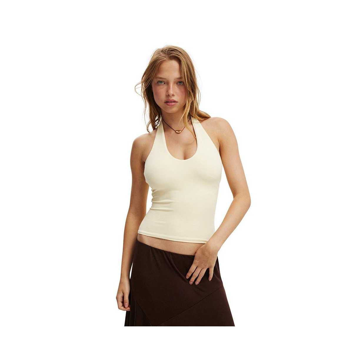 Click here for Cotton On Womens All Day V Neck Halter - Vanilla g... prices