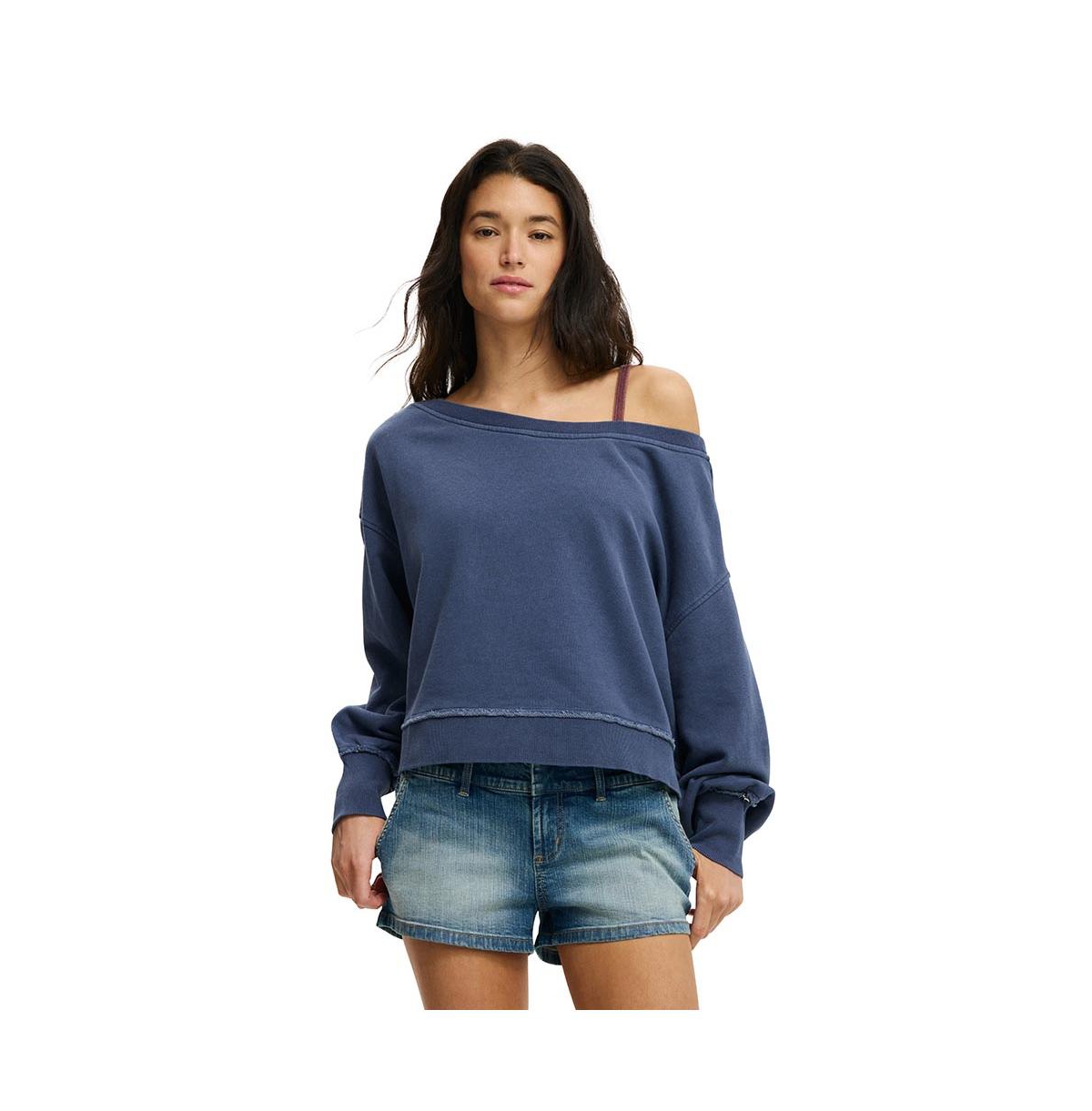 Click here for Cotton On Womens Off Shoulder Sweatshirt - Washed... prices