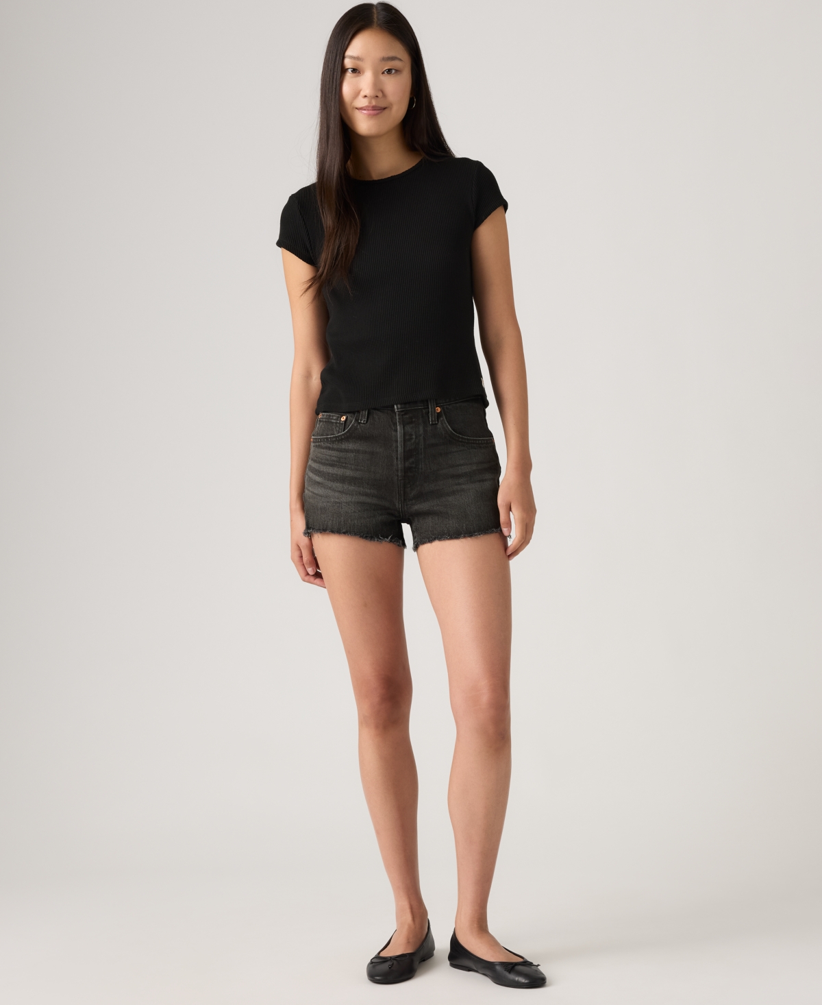 Click here for Levis Juniors 501 Original High-Rise Shorts - Hit... prices