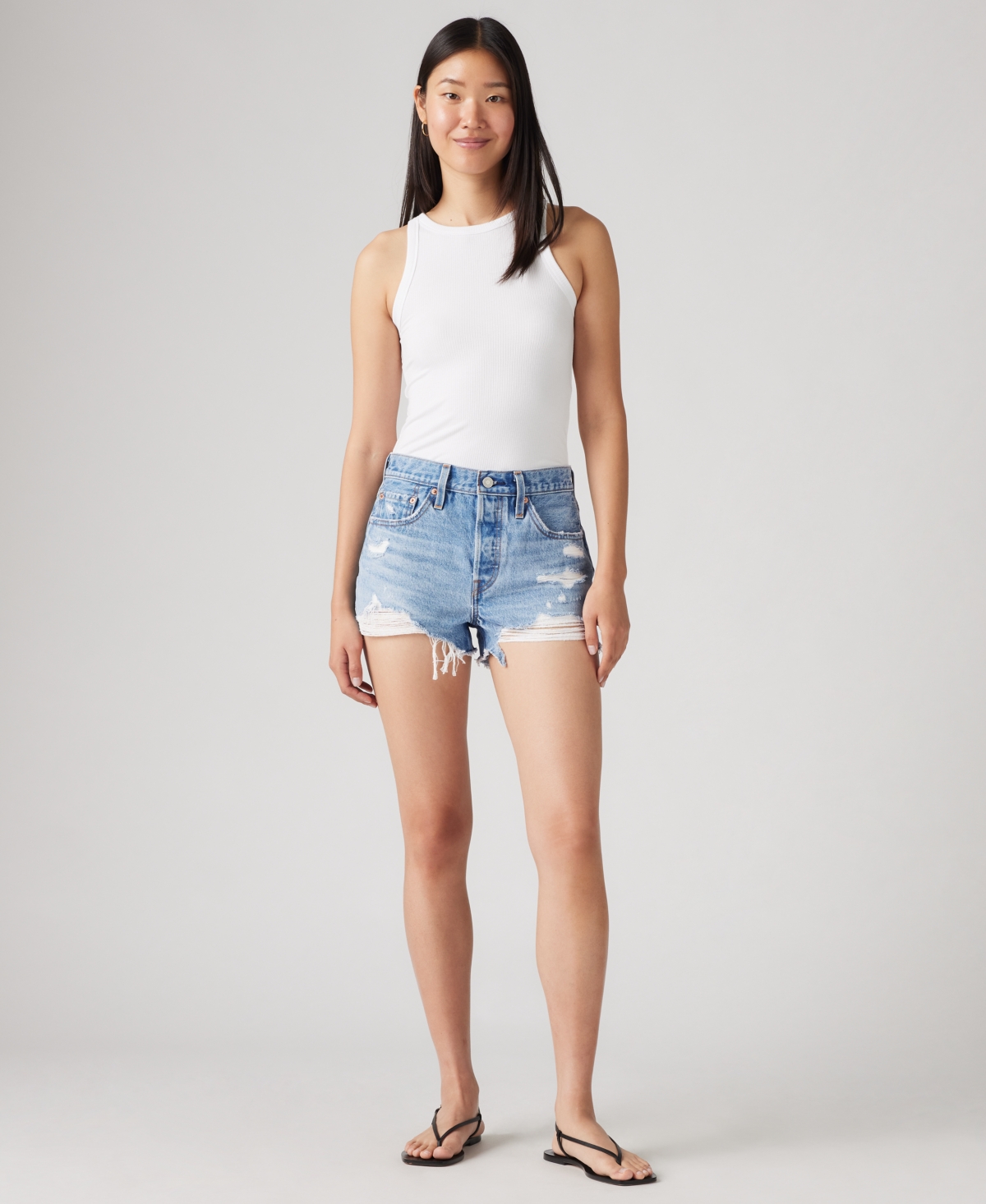 Click here for Levis Juniors 501 Original High-Rise Shorts - No R... prices