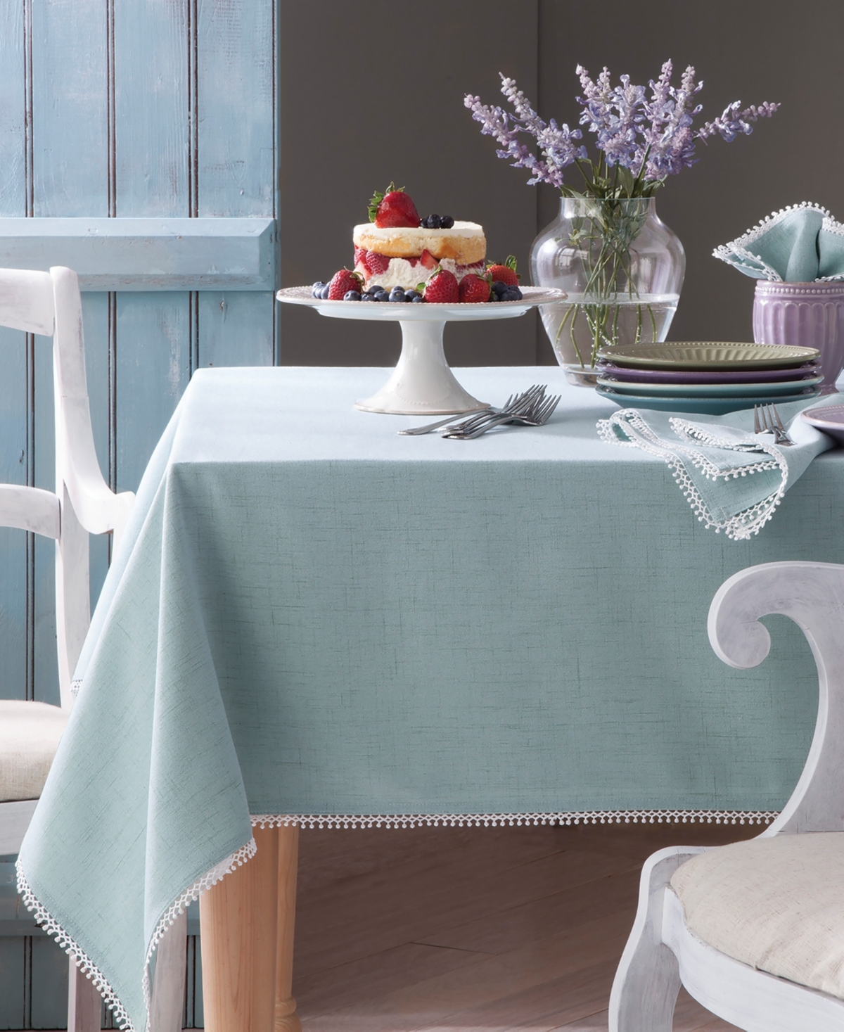 Click here for Lenox French Perle 60 x 84 Tablecloth - Ice Blue prices
