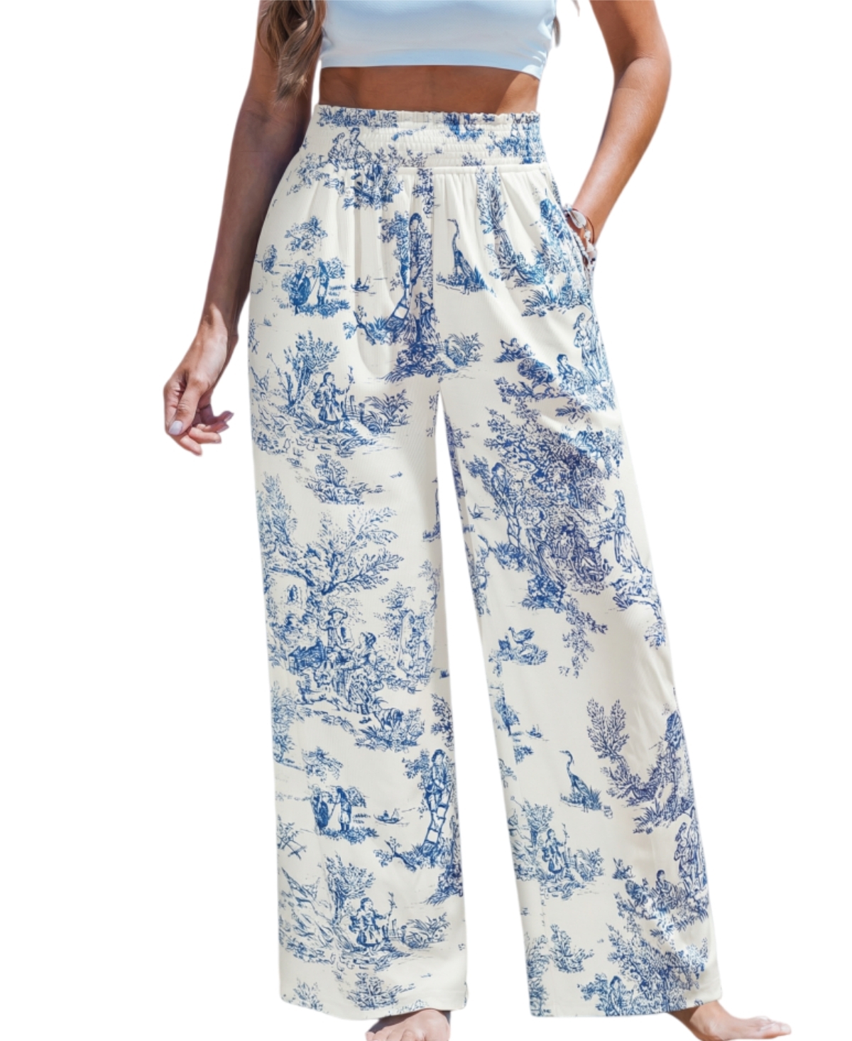 Click here for Cupshe Womens Into the Woods Floral Pants - White prices