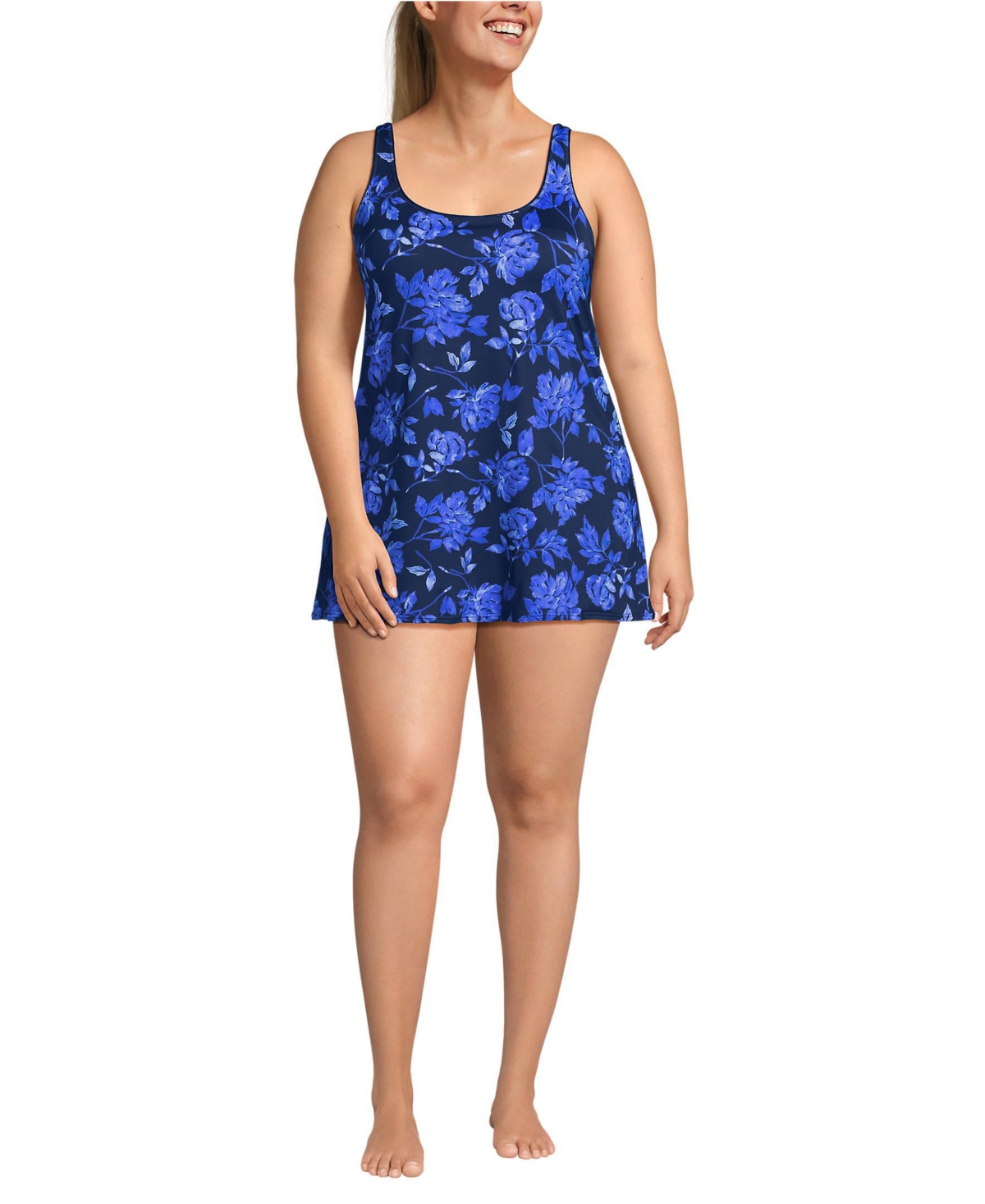 Click here for Lands End Plus Size Scoop Neck Mini Swim Dress Swi... prices