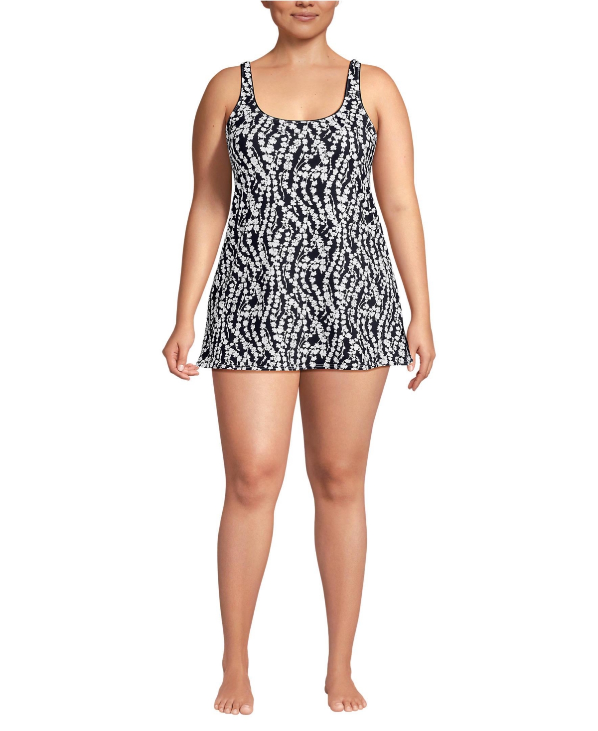 Click here for Lands End Plus Size Scoop Neck Mini Swim Dress Swi... prices