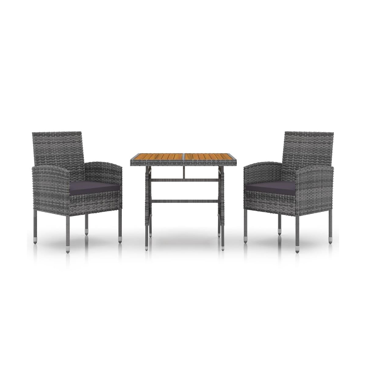 Click here for vidaXL Outdoor Dining Set Grey Pe rattan Standard... prices