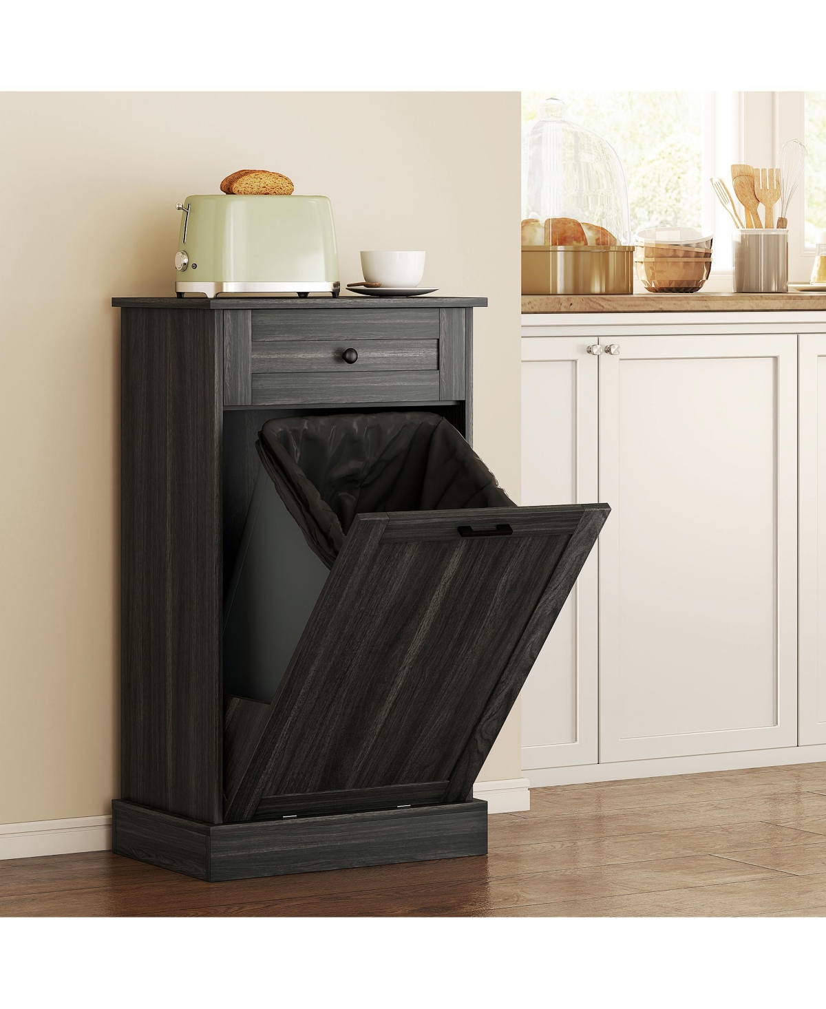 Click here for Homcom Kitchen Tilt Out Trash Bin Cabinet  Free Sd... prices