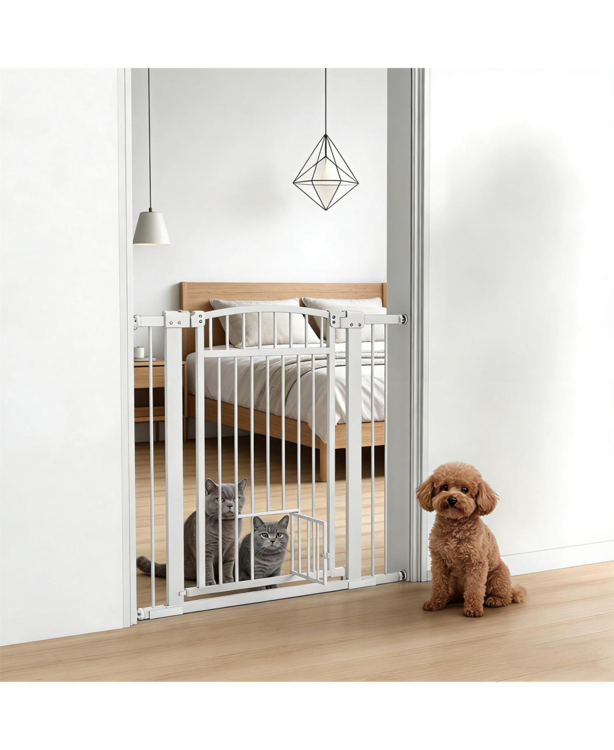 Click here for Aostirmotor Extra Wide Walk Through Dog Gate in Wh... prices