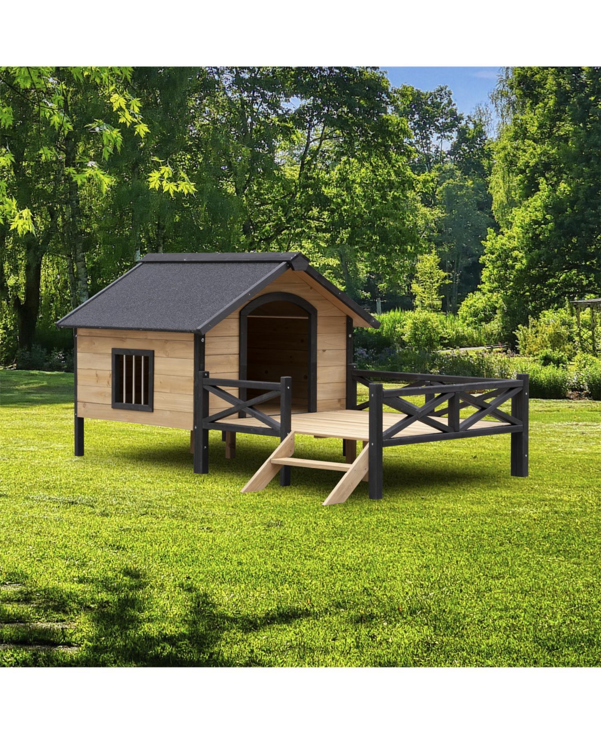 Click here for Aostirmotor Wooden Cabin House with Porch in Honey prices