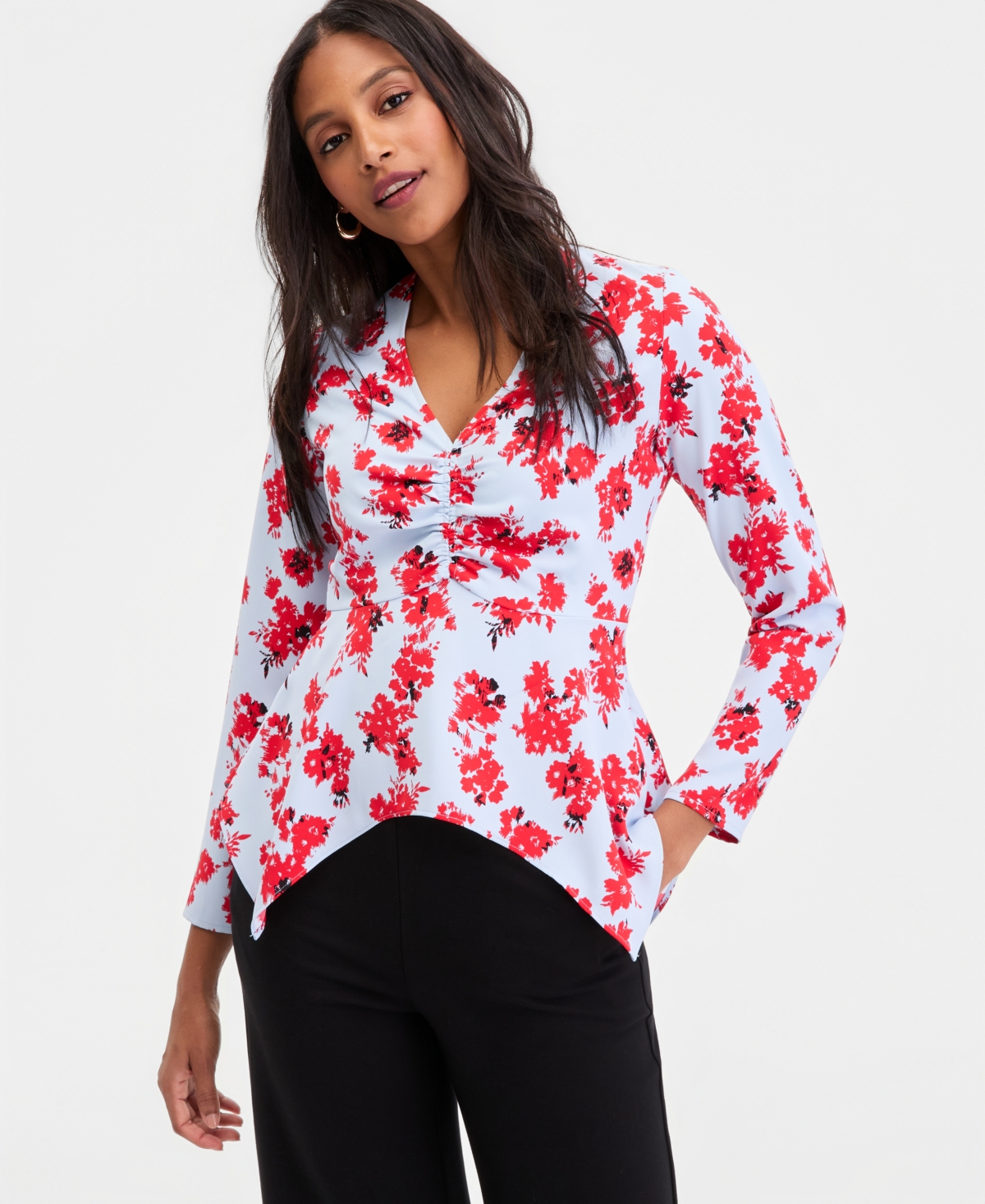 Click here for Ls Front Ruched Top - Abia Bouquet prices