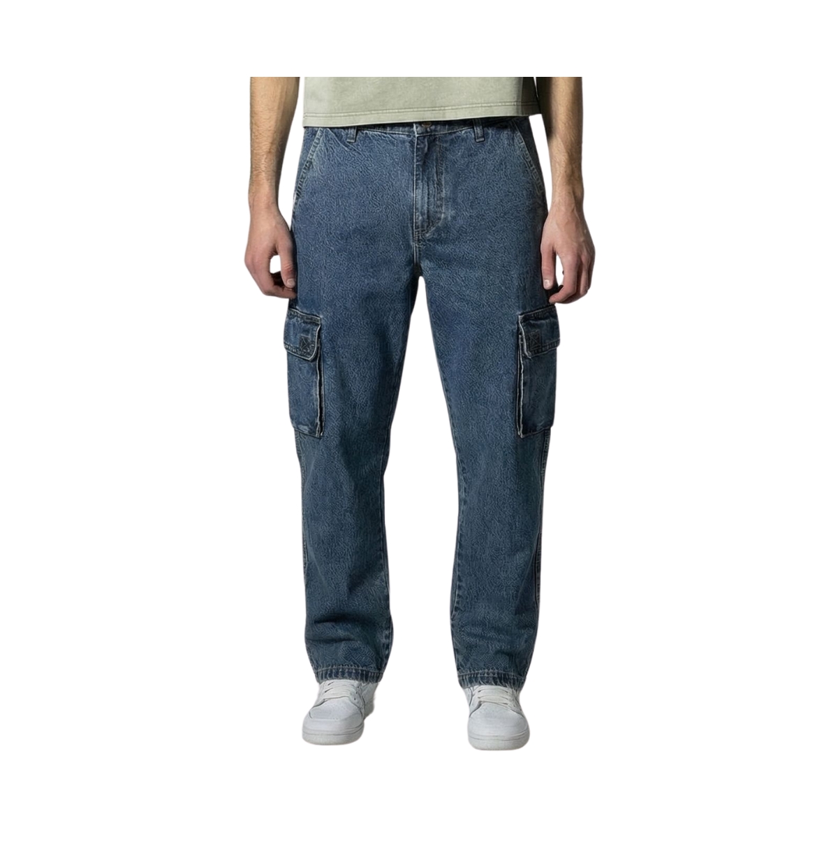Click here for WeSC Mens Denim Cargo Pants - Mid wash prices