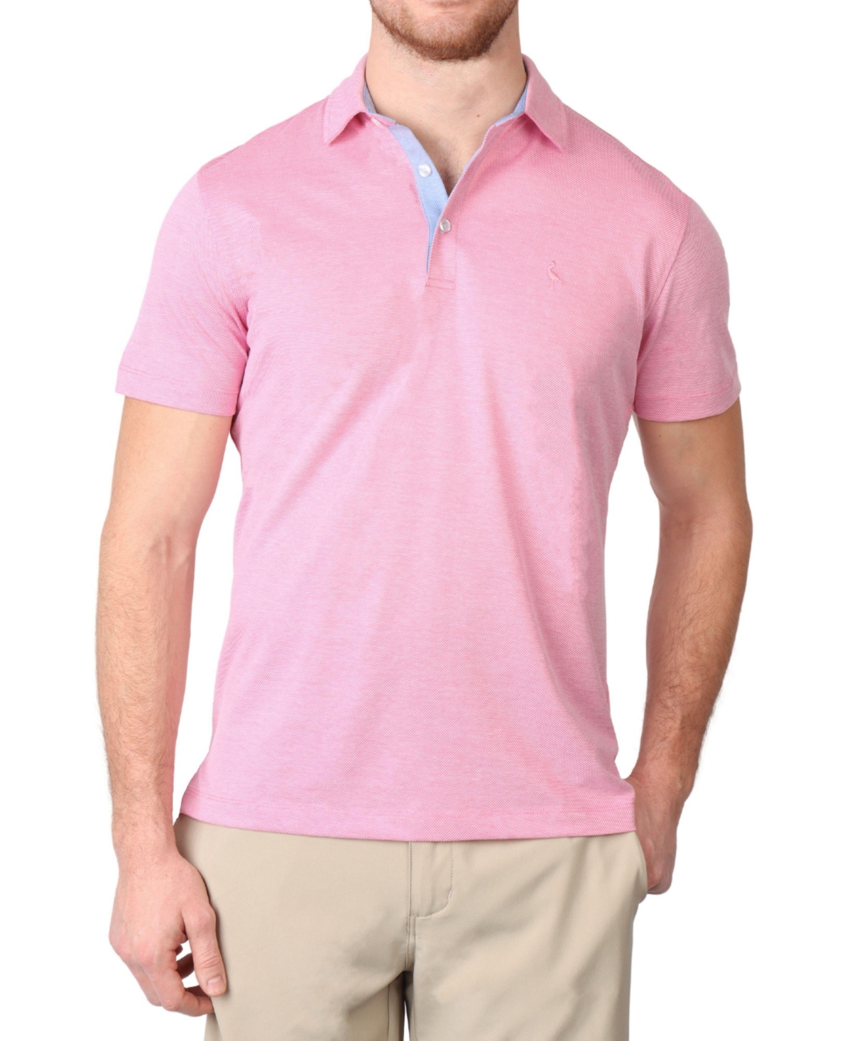 Click here for Tailorbyrd Mens Dobby Twill Polo - Pink prices