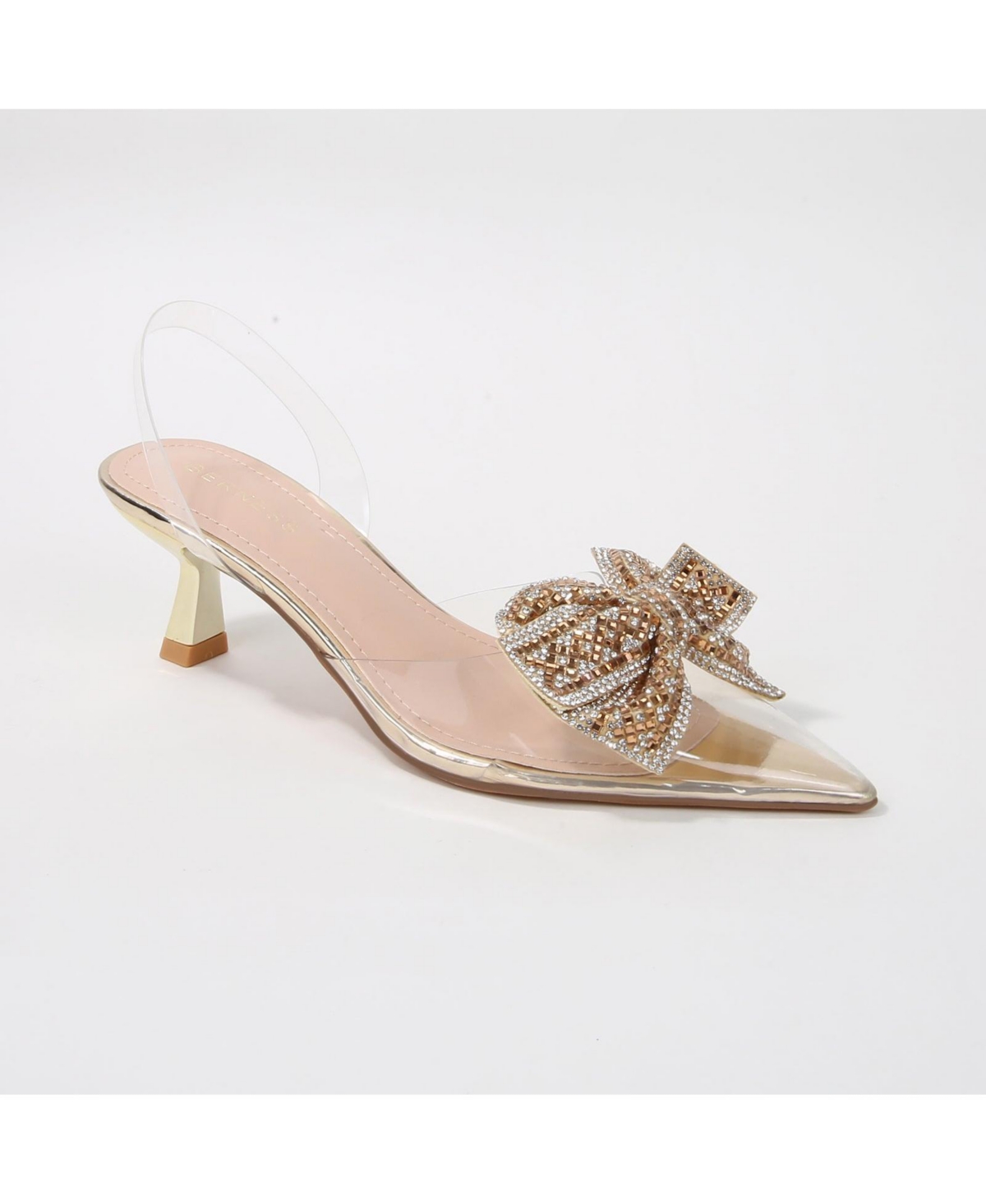 Click here for Berness Ninetta Clear Slingback Heels with Crystal... prices