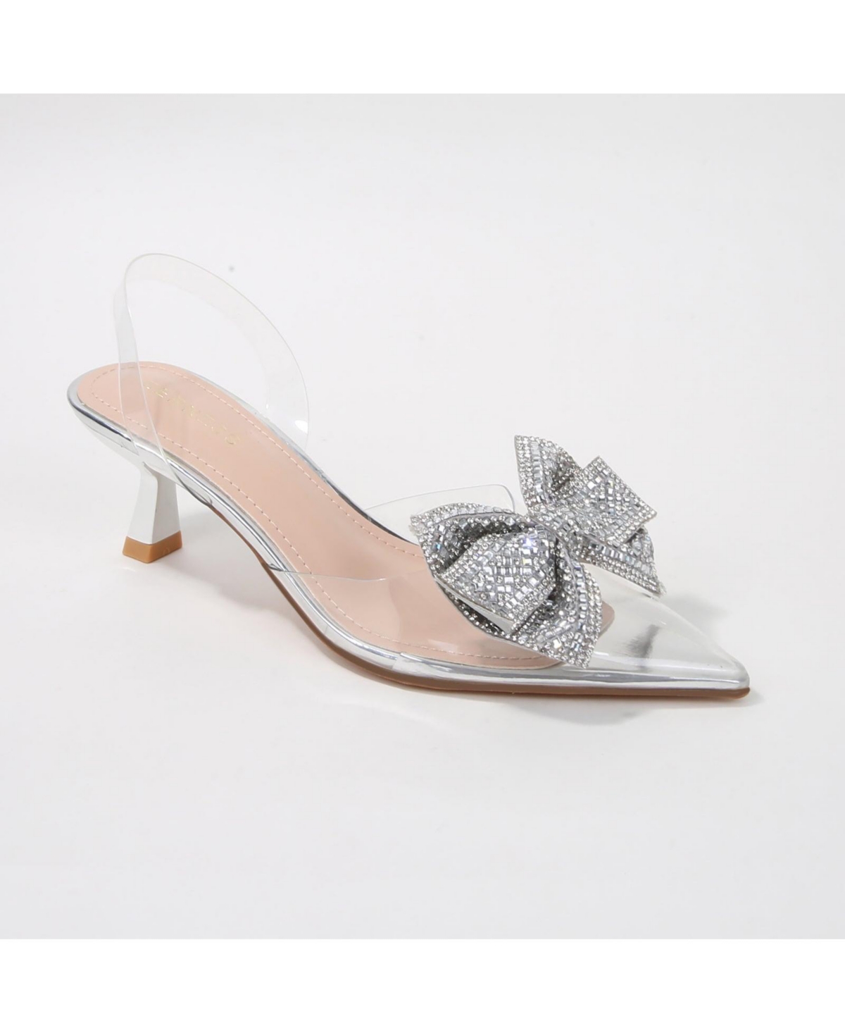 Click here for Berness Ninetta Clear Slingback Heels with Crystal... prices