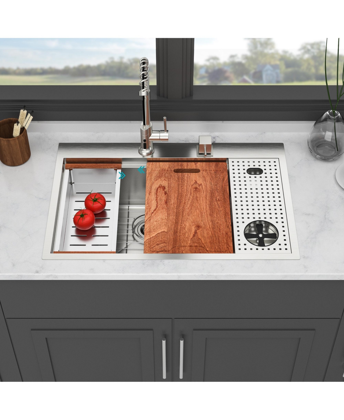 Click here for flynama 33x22x10inch Drop In Kitchen Sink with Cup... prices