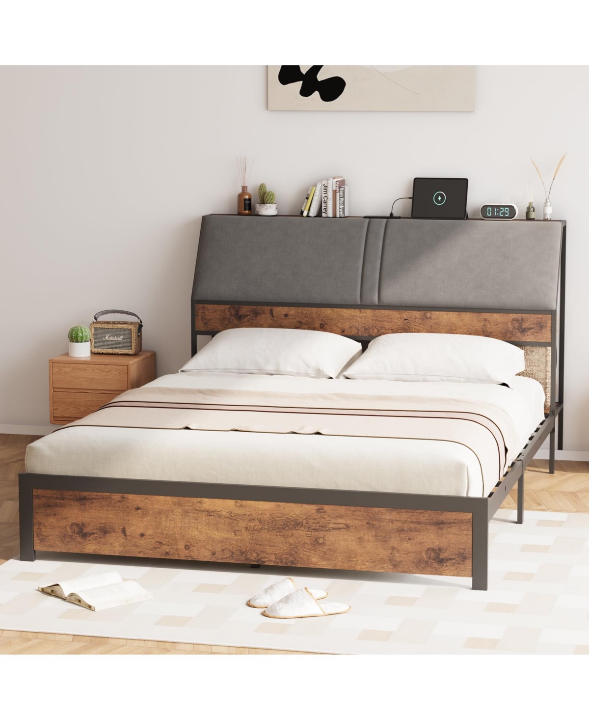 Click here for gaomon Easy Assembly Full Size Bed Frame Space Sav... prices