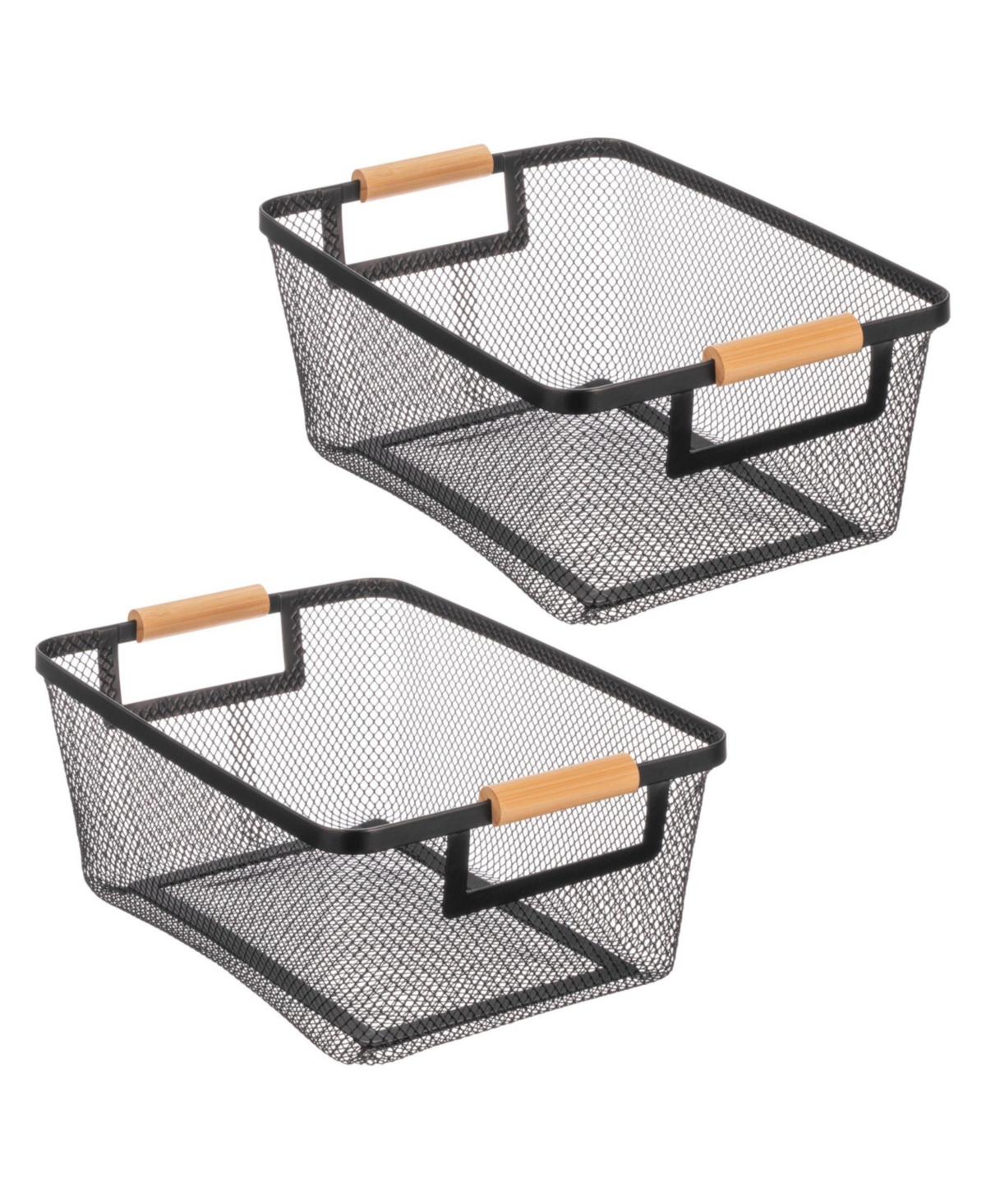 Click here for mDesign Metal Wire Pantry Basket with Wood Handles... prices