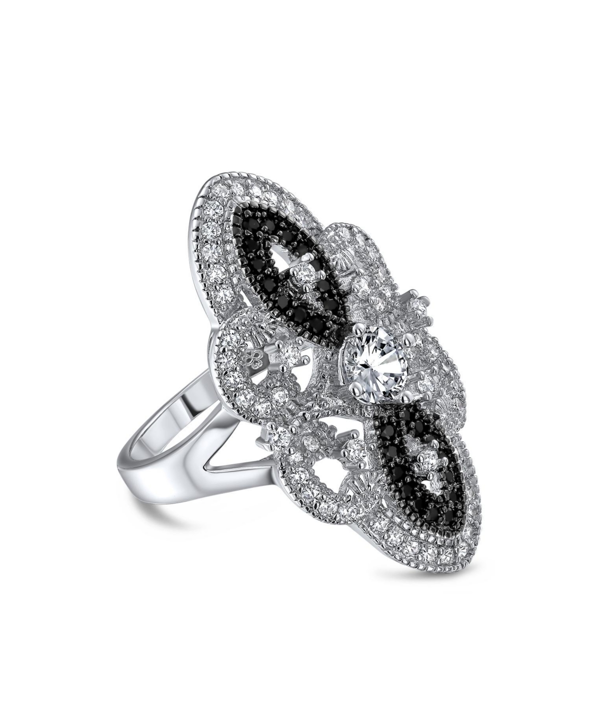 Click here for Bling Jewelry Art Deco Black White Cz Filigree Sta... prices