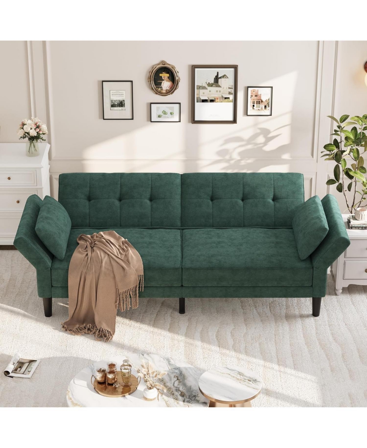 Click here for gaomon 89" Chenille Futon Sofa Bed  Modern Co... prices