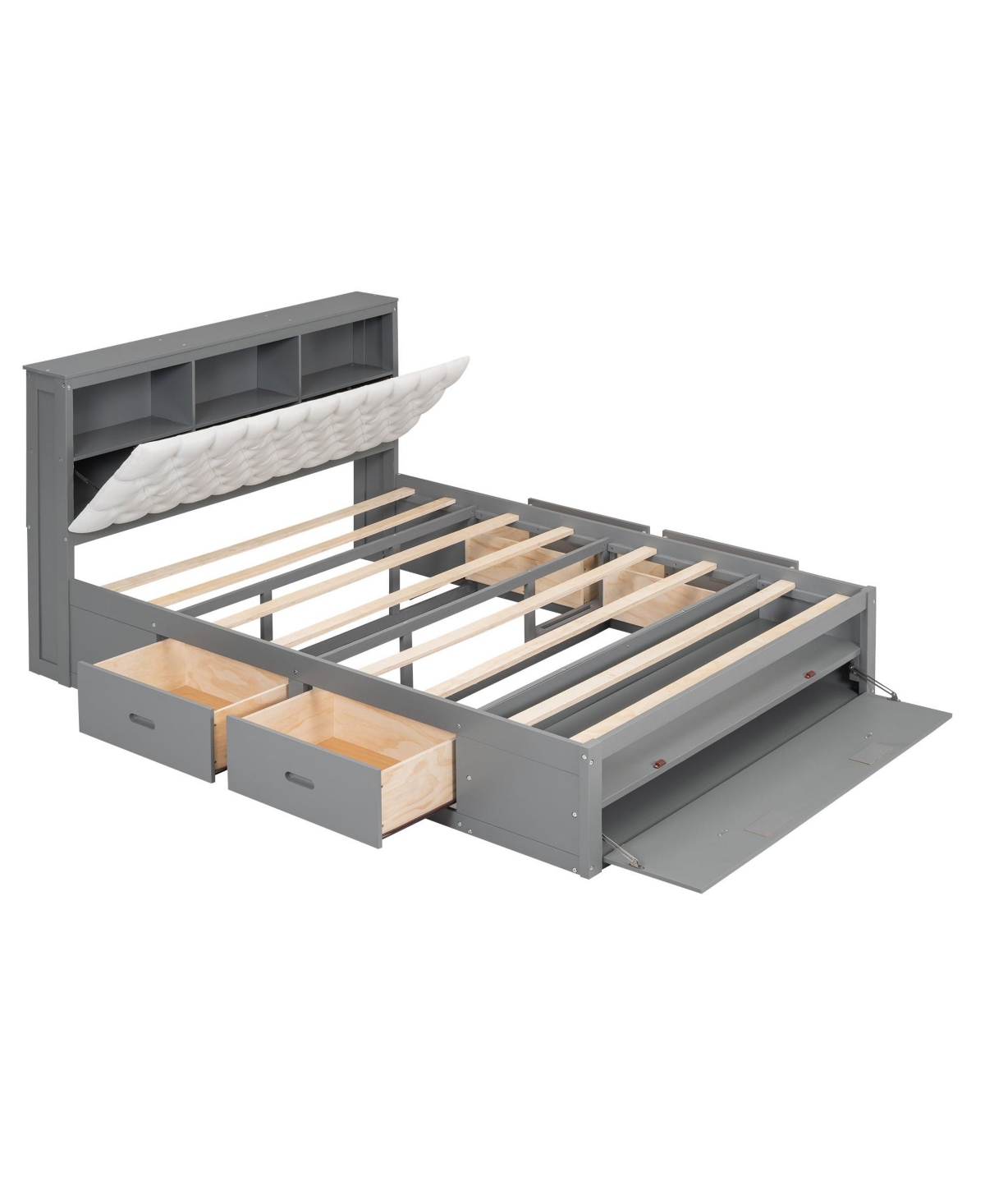 Click here for Wood Queen Size Platform Bed with Storage Headboar... prices