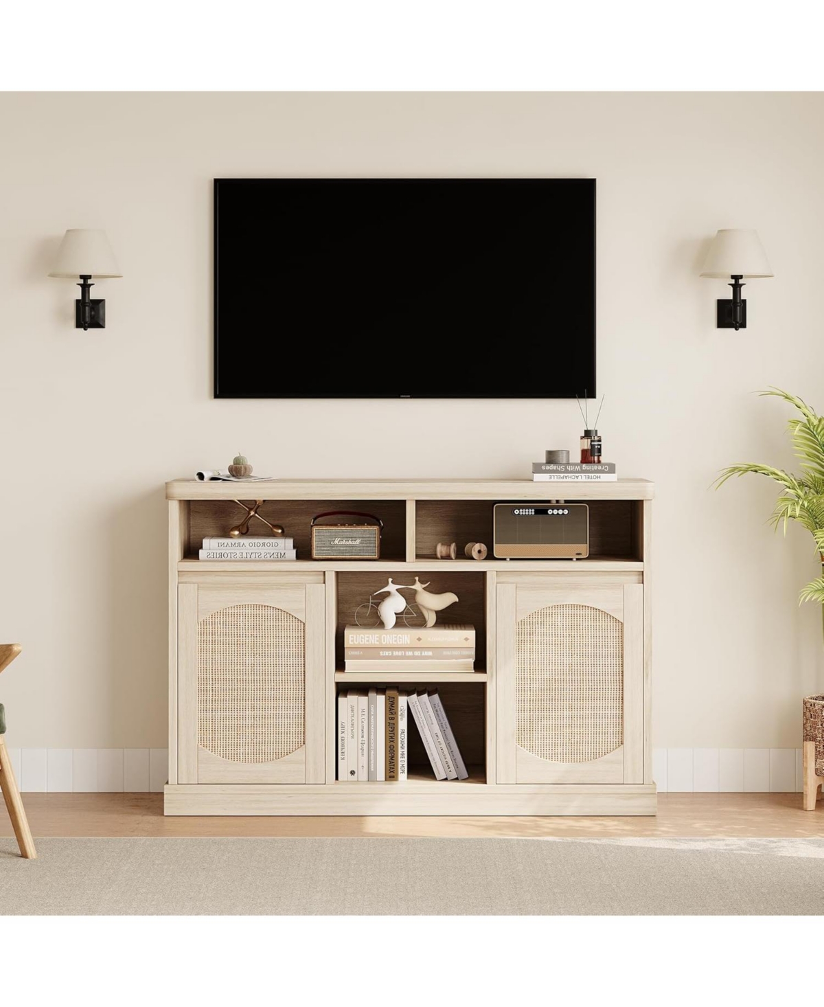 Click here for Gaomon 2-Door Rattan Sideboard Buffet Cabinet with... prices