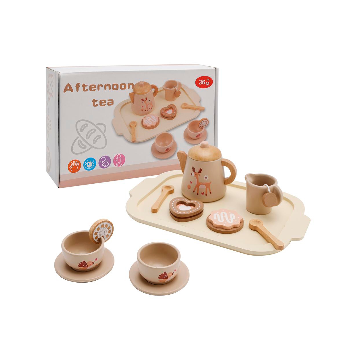 Click here for Bruce & Shark 13-Piece Wooden Tea Set with Teapot... prices