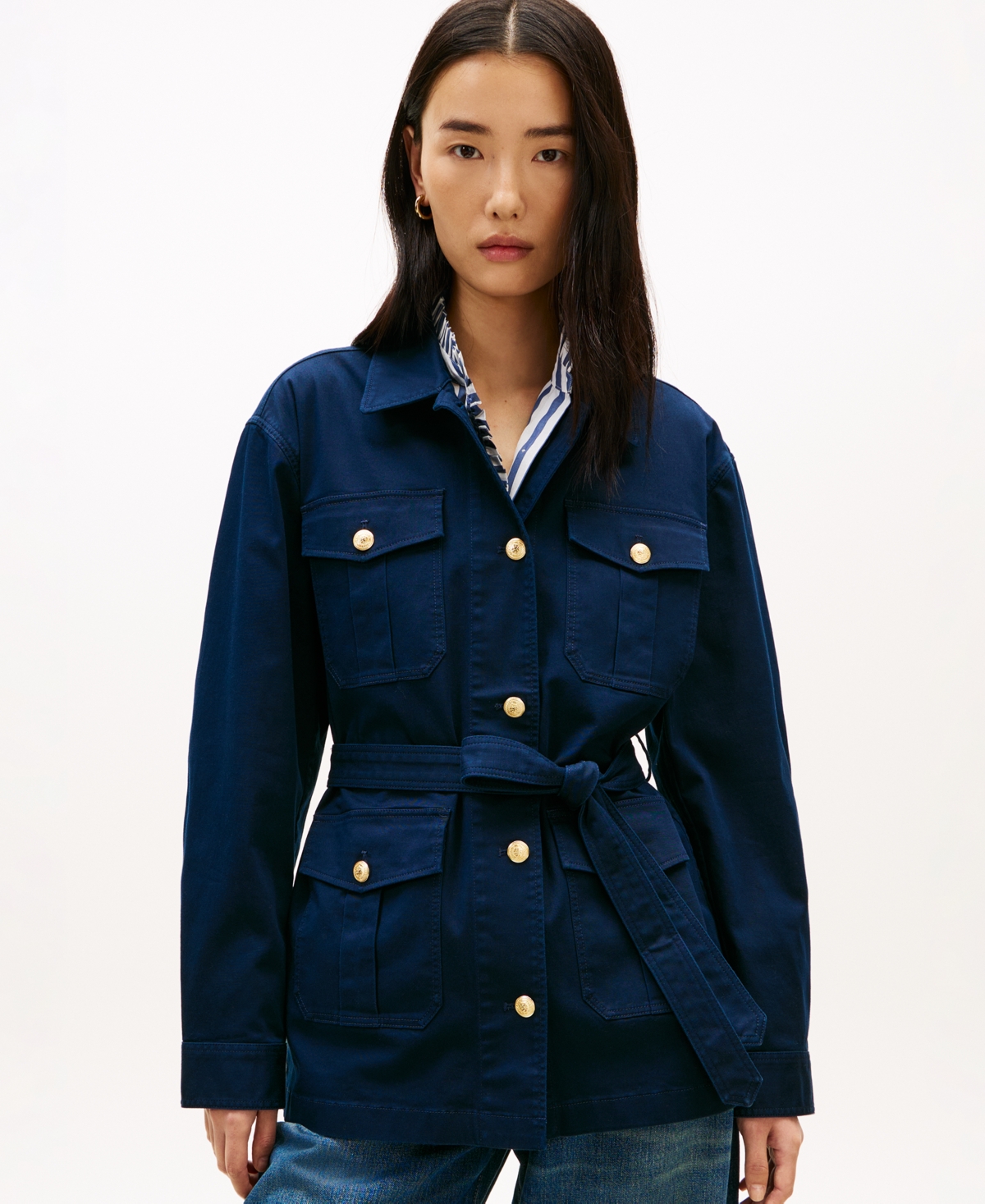 Click here for Tommy Hilfiger Womens Collared Front-Button Field... prices