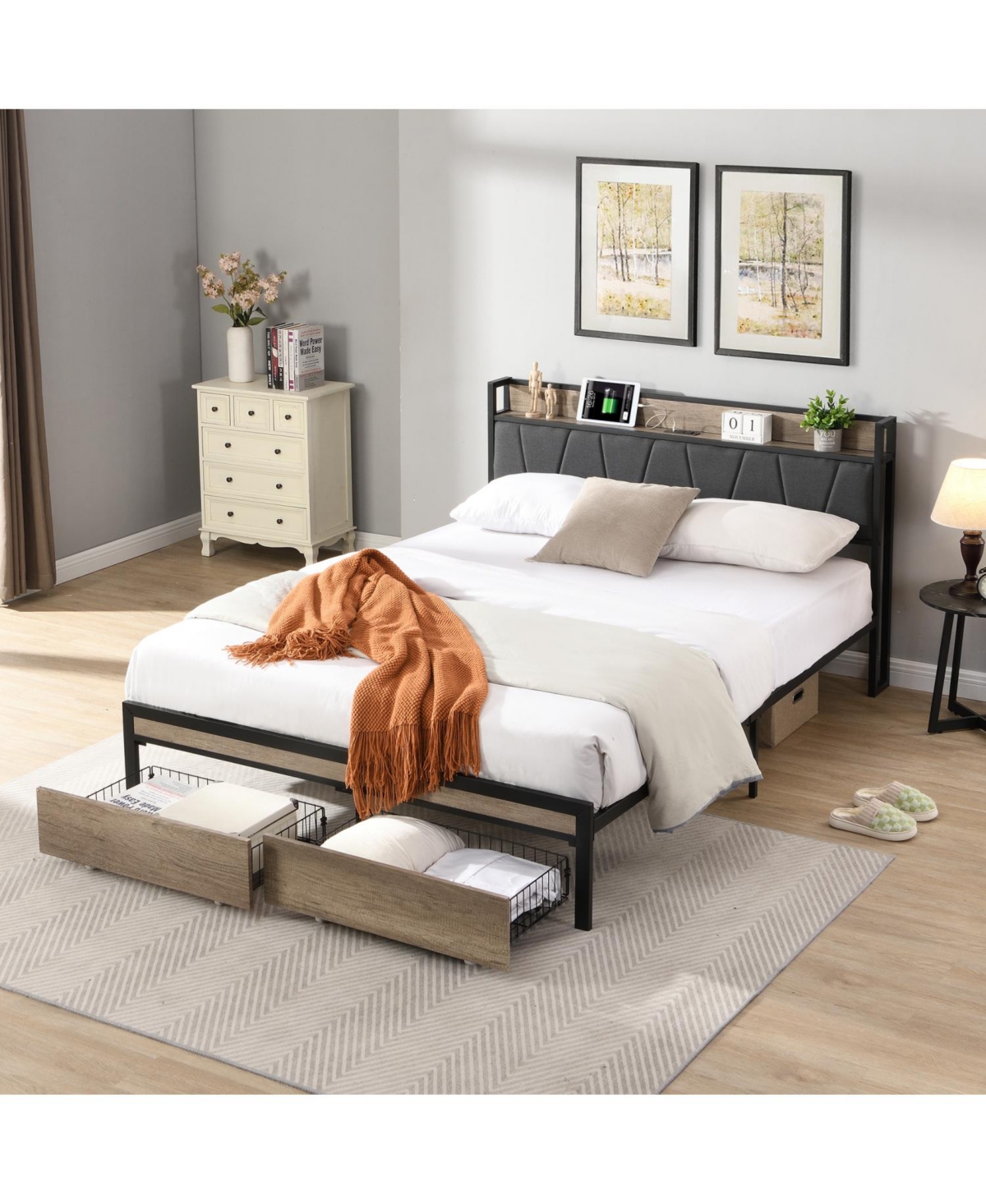 Click here for Simplie Fun Queen Size Metal Platform Bed Frame wi... prices