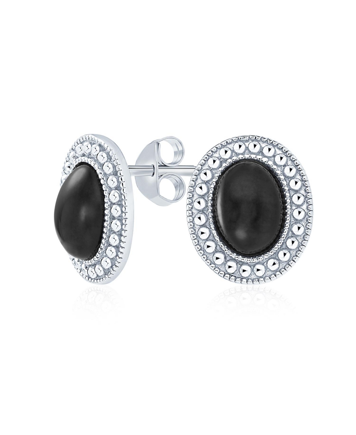 Click here for Bling Jewelry Classic Black Onyx Milgrain Bezel Ha... prices