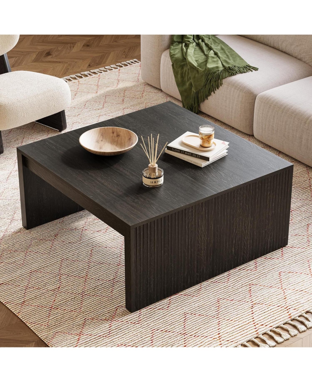 Click here for Tribesigns Square Coffee Table  39.4-Inch Fluted C... prices