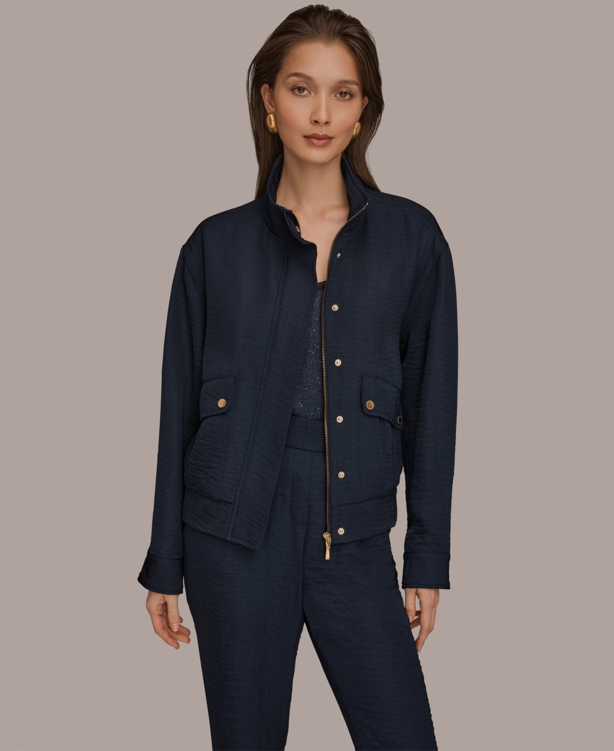 Click here for Donna Karan New York Womens Zip-Up Jacket - Nightf... prices