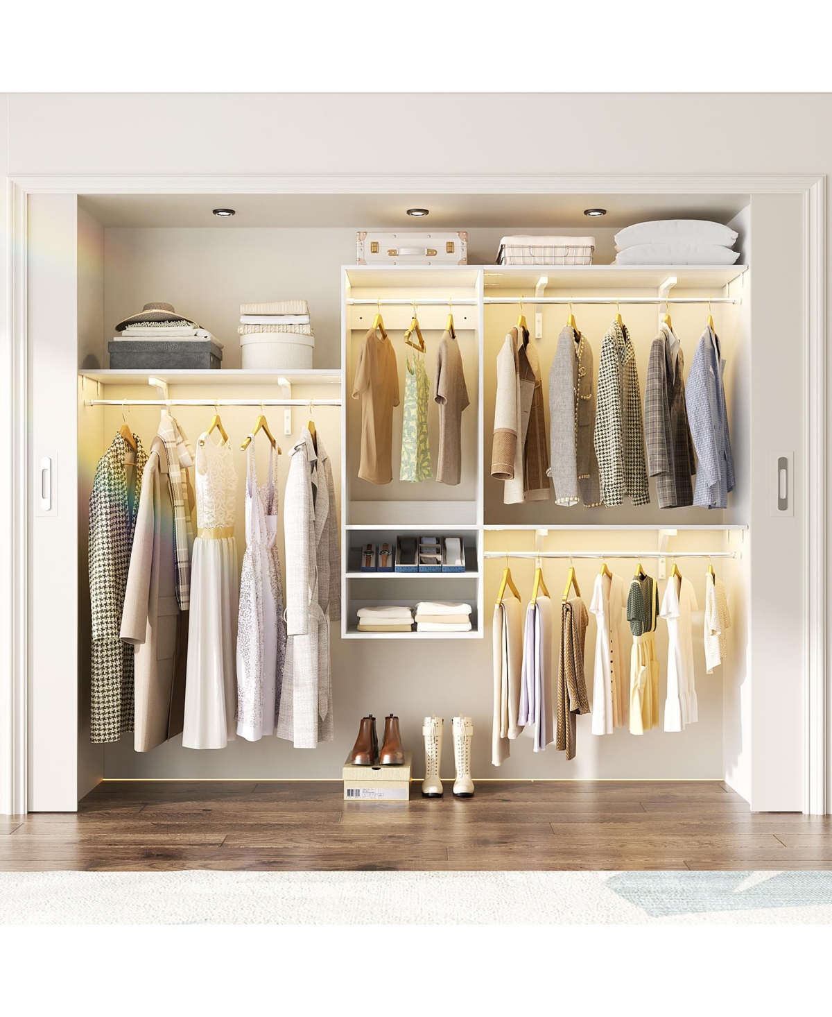 Click here for Aheaplus 62-96 Inch Hanging Closet System with Han... prices