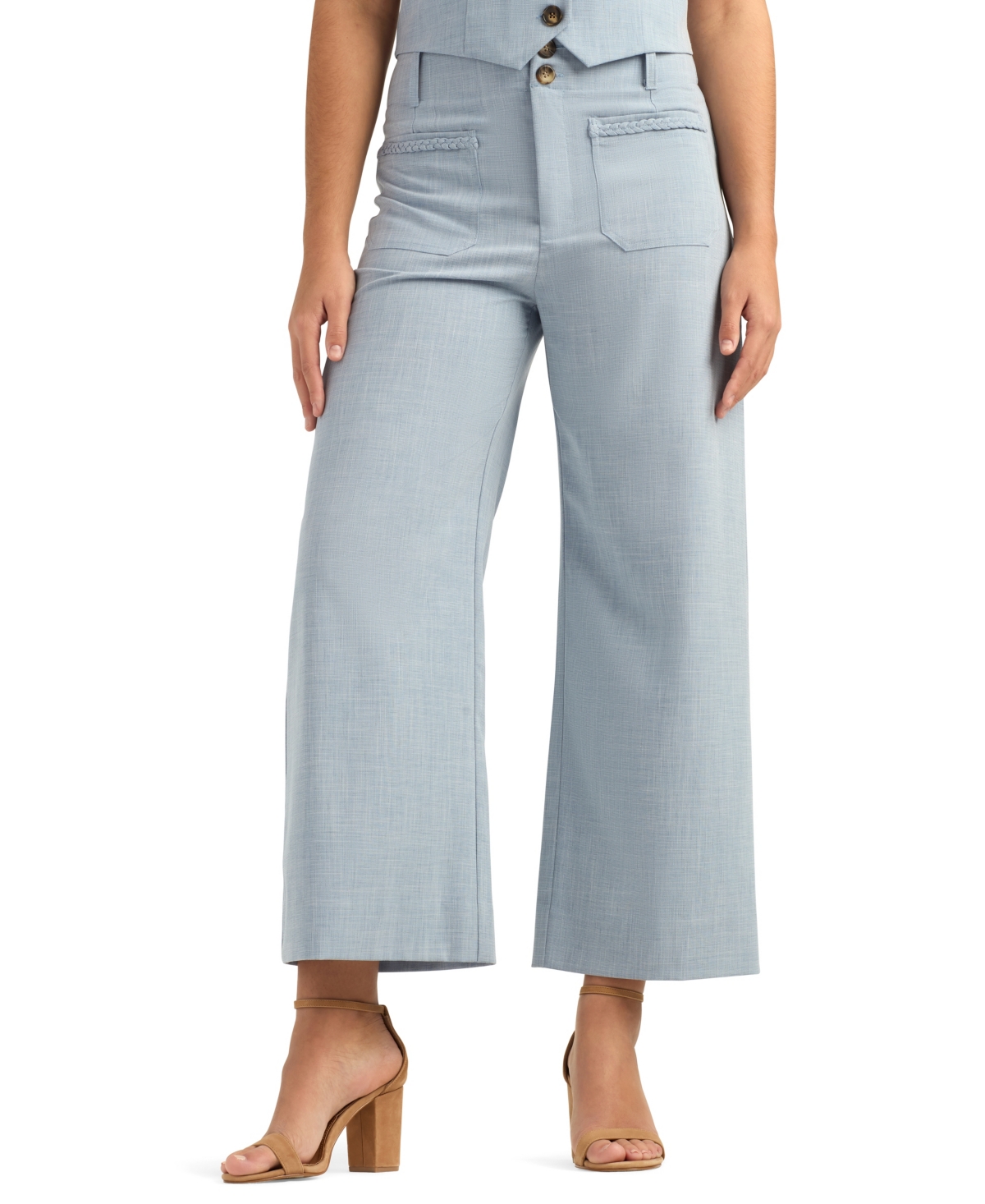 Click here for Bcx Juniors Melange Suiting Cropped Pants - Heathe... prices