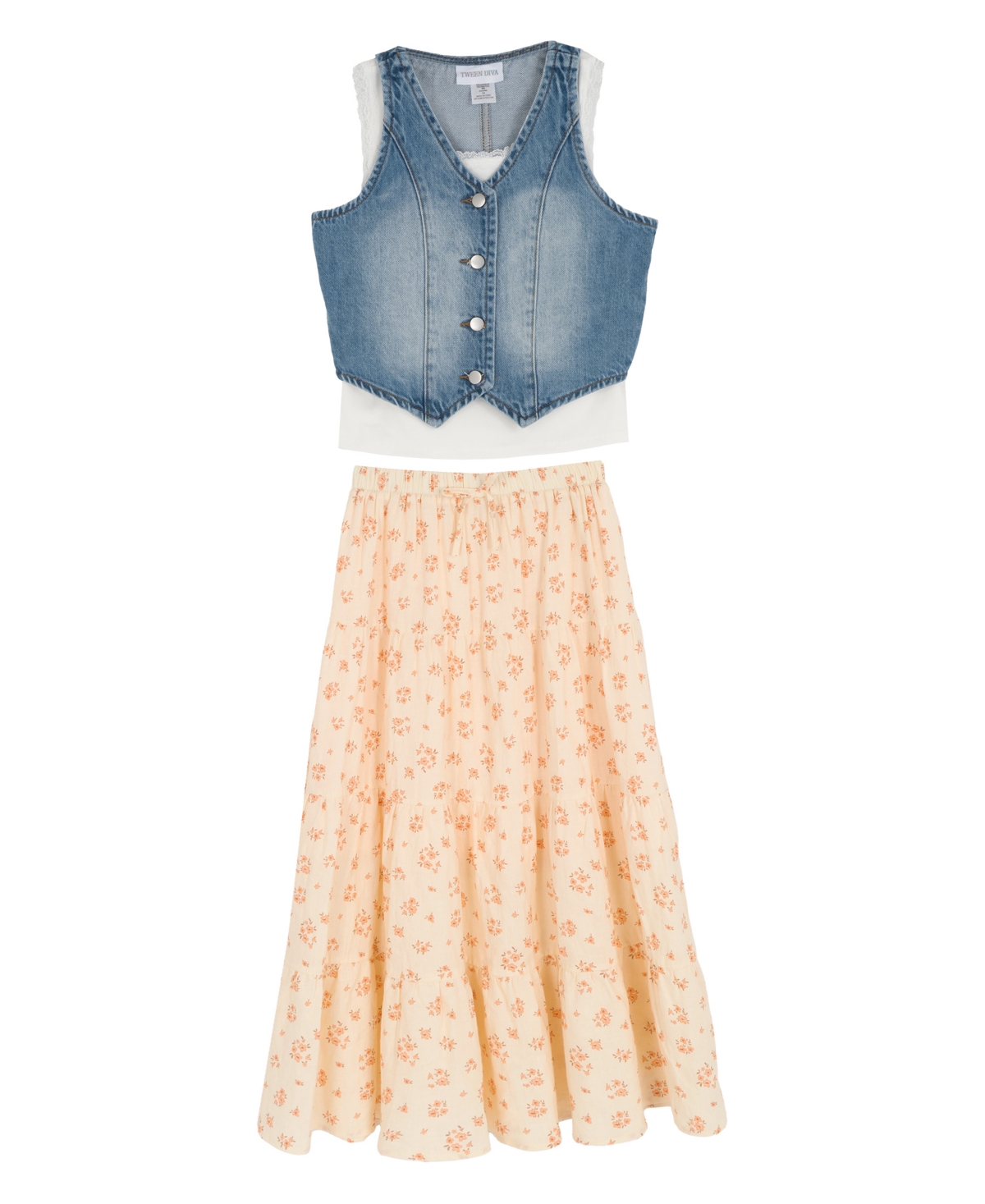 Click here for Rare Editions Girls 7-12 Denim Sleeveless Vest  Ca... prices