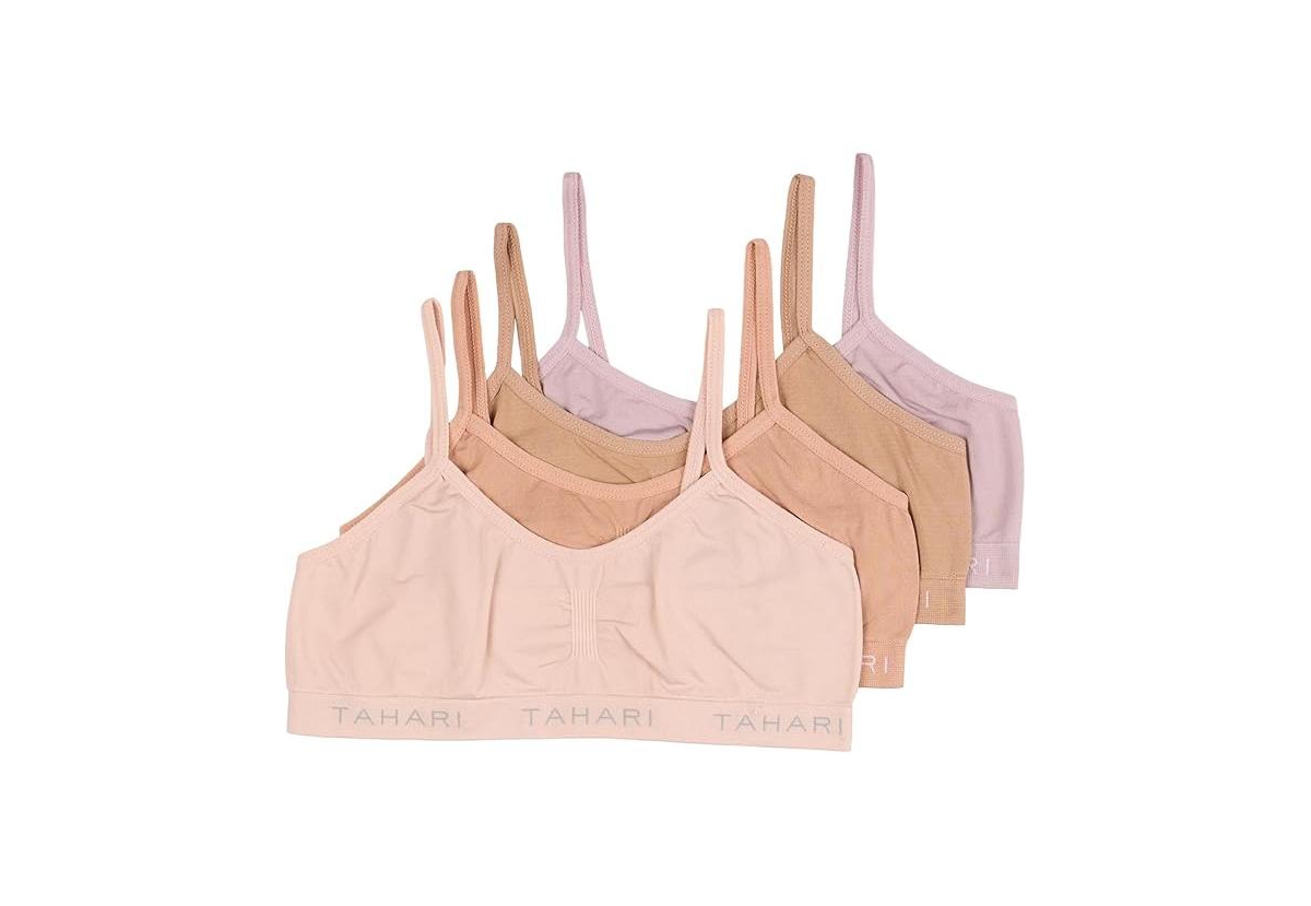 Click here for Tahari Girls 4-Pack Seamless Bralette Set - Sepia... prices