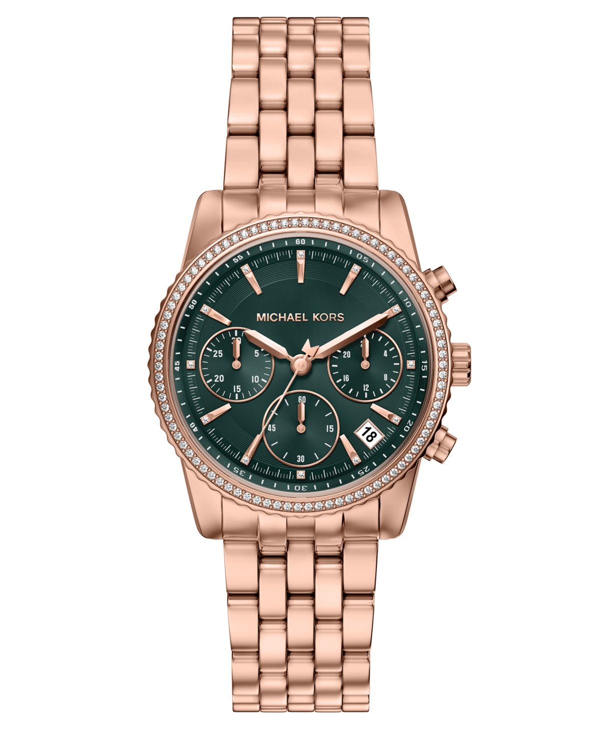 Click here for Michael Kors Womens Bryant Chronograph Rose Gold-T... prices