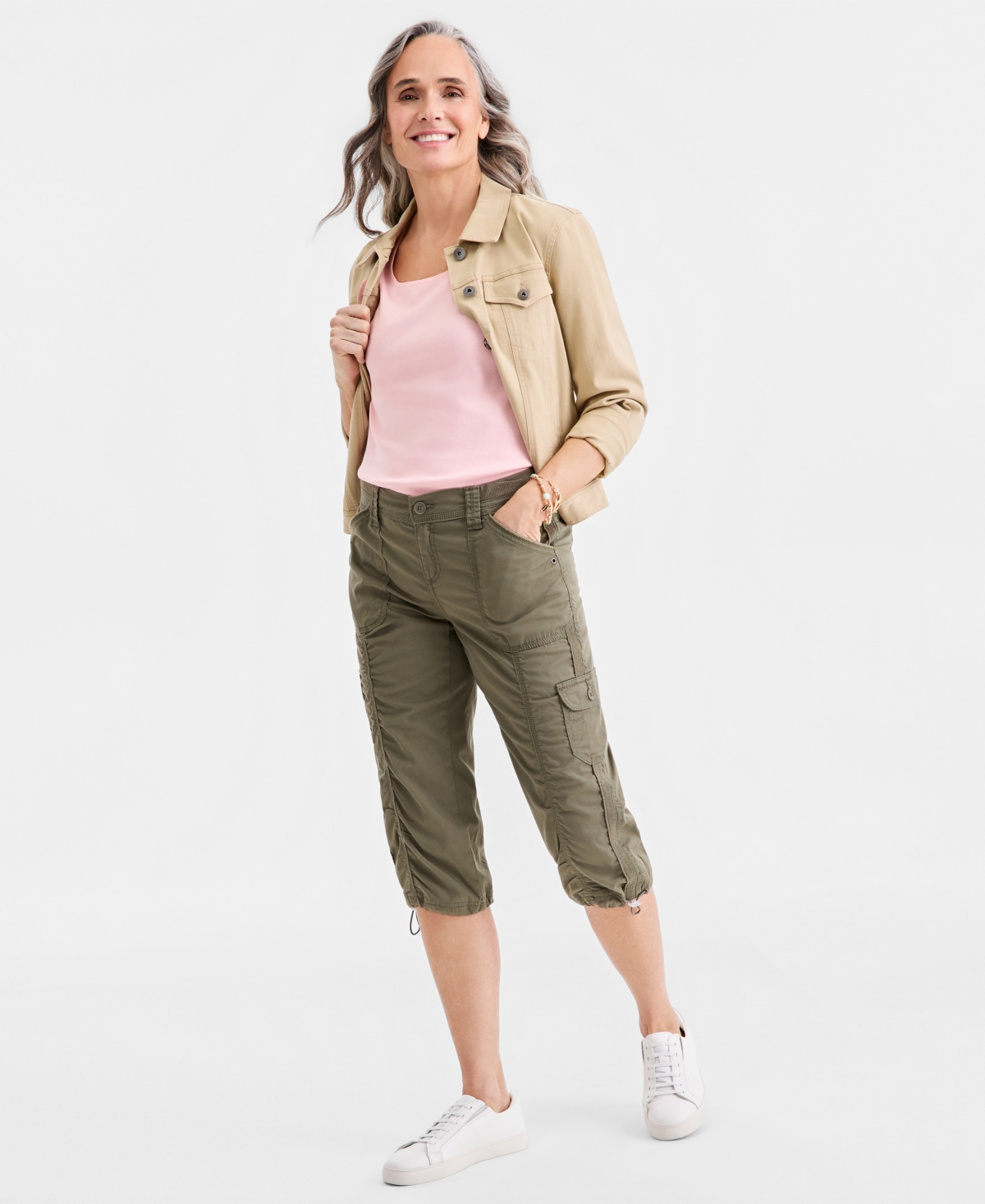Click here for Style & Co Petite Mid-Rise Cargo Capri Pants  Excl... prices