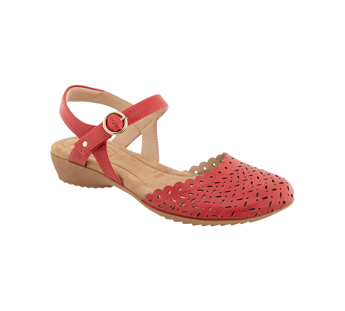 Click here for Jbu Womens Vinya Round Toe Wedge Sandals - Red prices