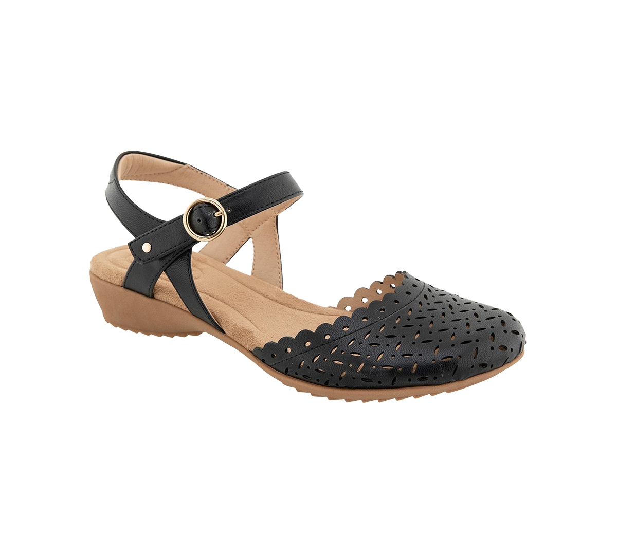 Click here for Jbu Womens Vinya Round Toe Wedge Sandals - Black prices