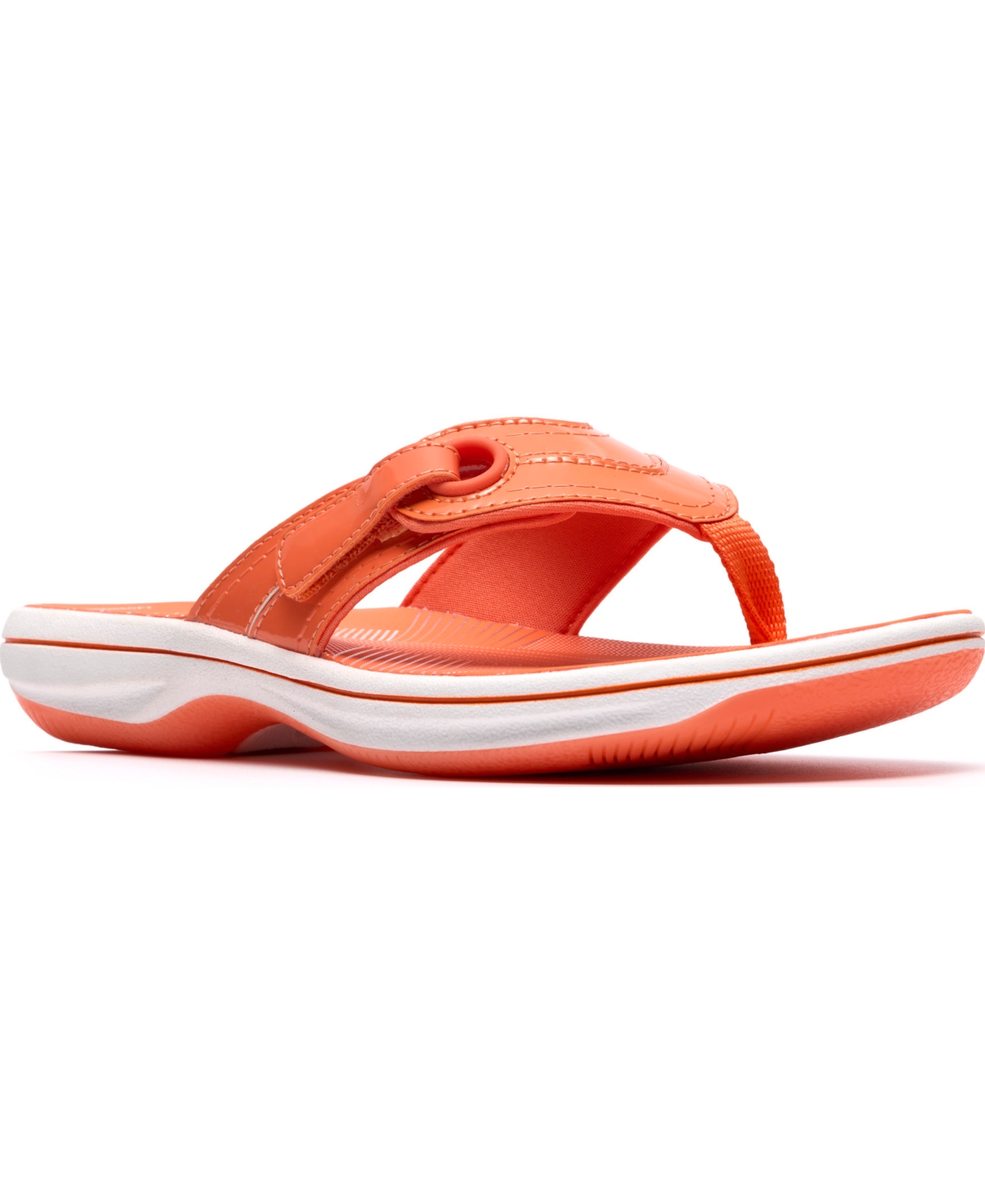 Click here for Clarks Womens Breeze Reyna Flip Flop Flats - Orang... prices