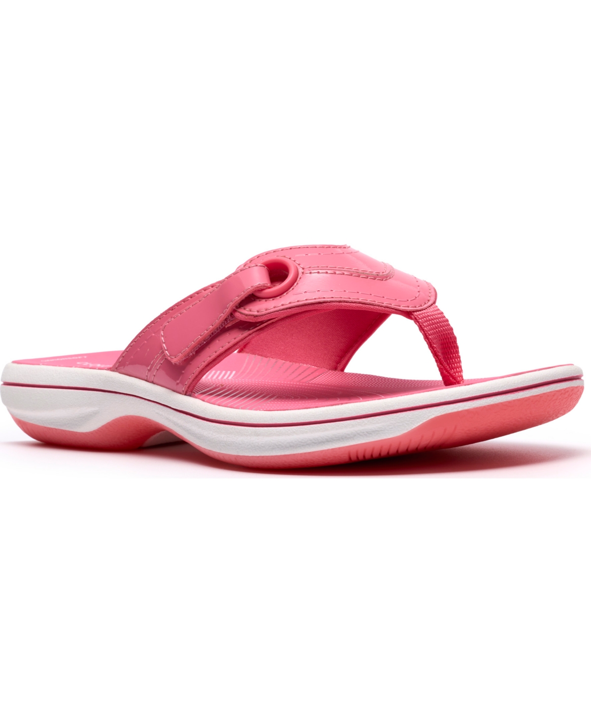 Click here for Clarks Womens Breeze Reyna Flip Flop Flats - Pink... prices