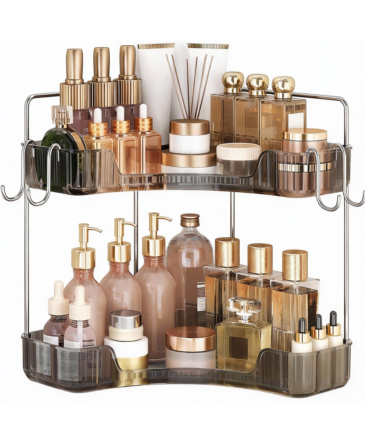 Click here for Yigii 2 Tier Bathroom Organizer with Hooks for Mak... prices