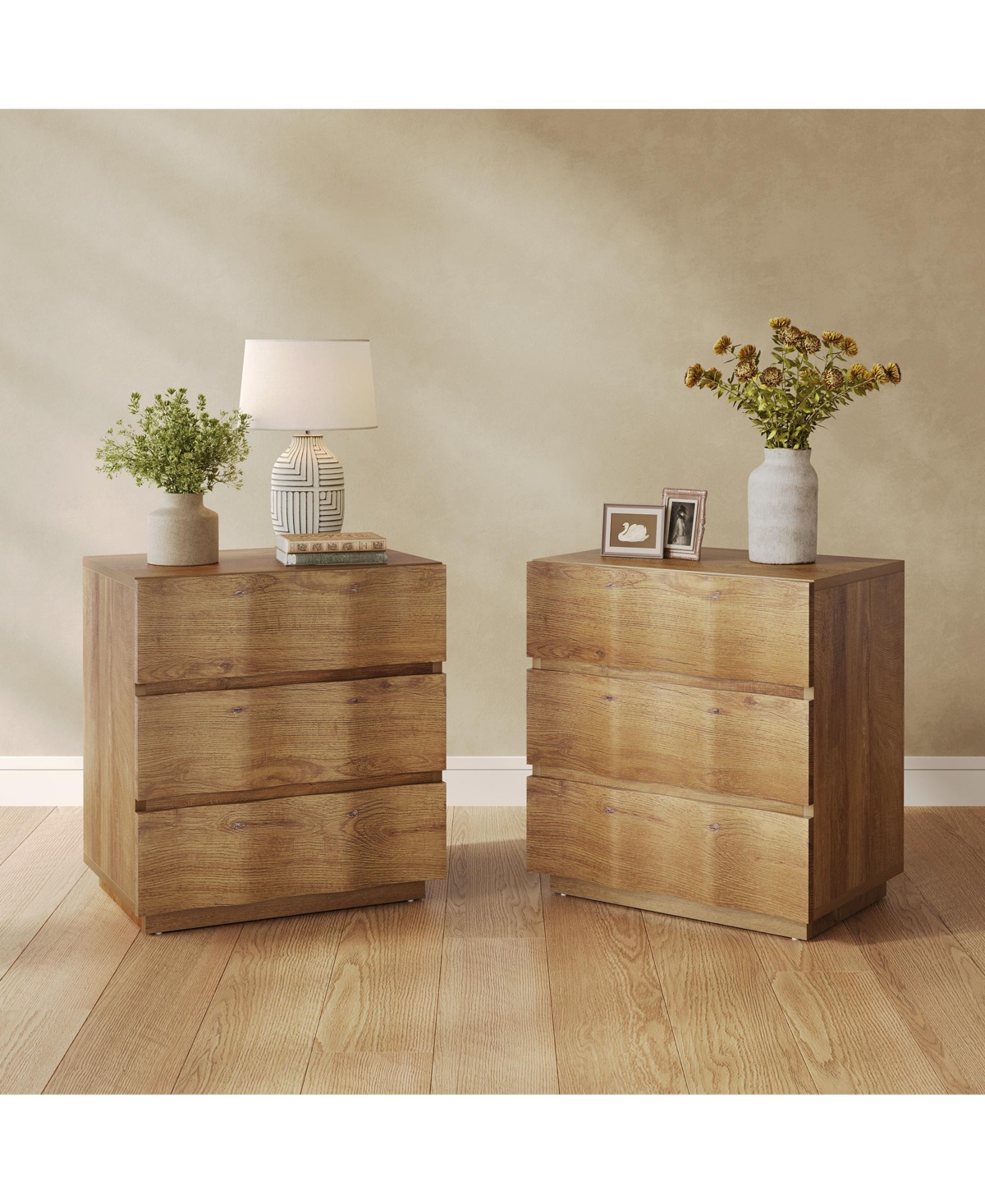 Click here for Tribesigns Fluted Nightstand Set of 2  Side Table... prices
