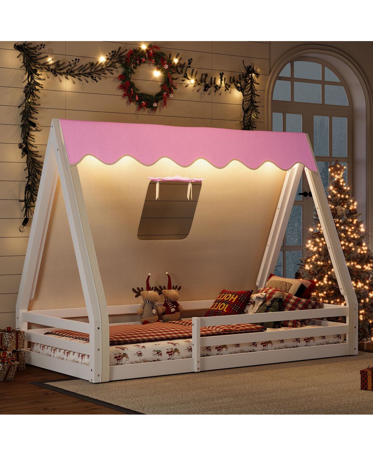 Click here for Streamdale Furniture Twin Size House Floor Bed wit... prices