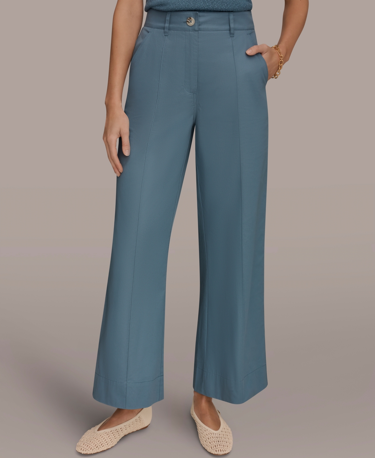 Click here for Donna Karan Weekend Womens High-Rise Pintuck Trous... prices