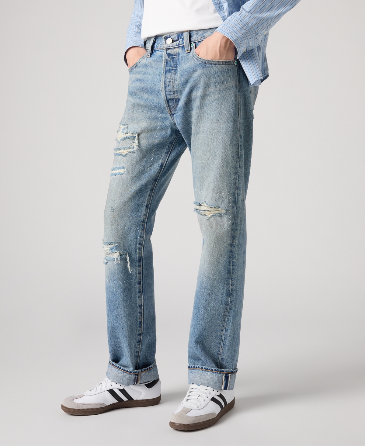 Click here for Levis Premium Mens 501 Regular-Fit Jeans - Turquoi... prices