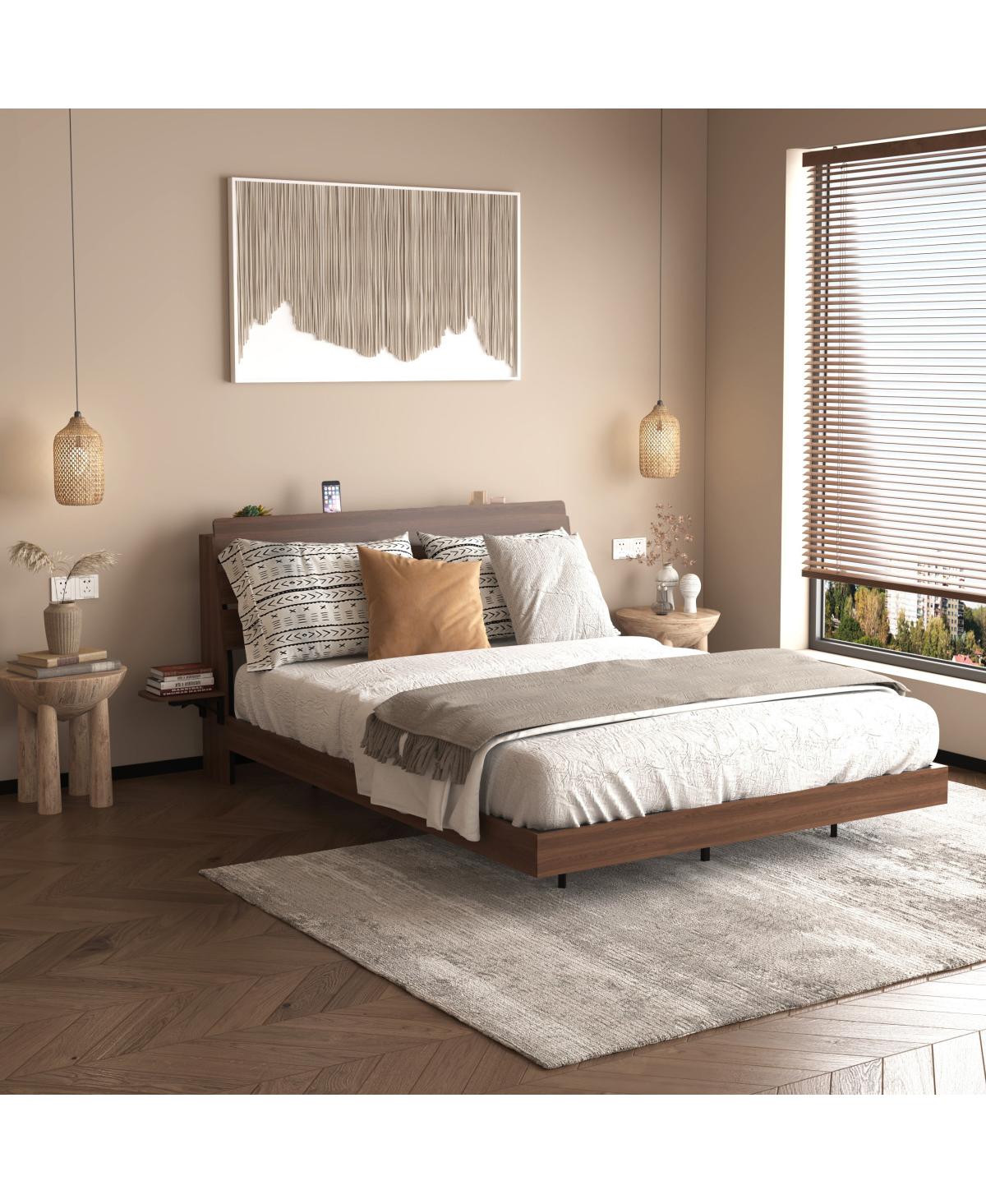 Click here for Streamdale Furniture Floating Bed Frame Queen w/ L... prices